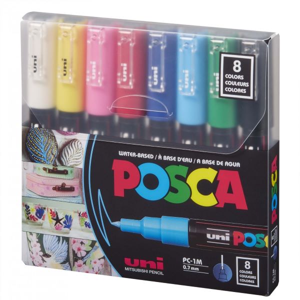 POSCA UNI SET PC-1M POSCA /0,7mm 8 KOM OSNOVNE BOJE