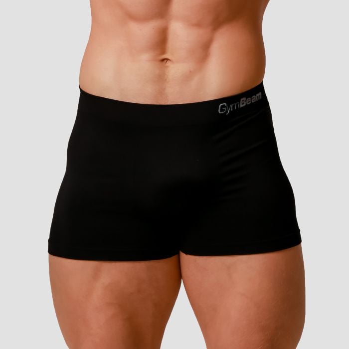 Muške bokserice Seamless 2Pack Black - GymBeam