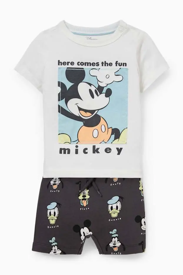 C&A Komplet za bebe, Mickey Mouse, Belo-sivi