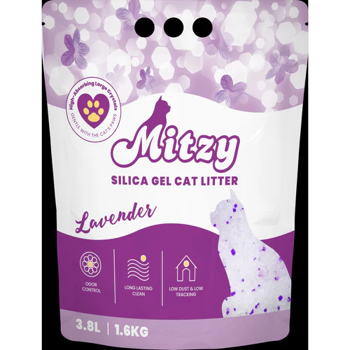 MITZY Lavander upijajući silikatni posip za mačke, s mirisom, 3,8L