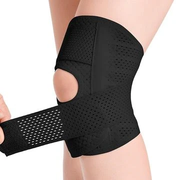 COMPRESSION KNEE PADS FOR SPORTS - RUNNING & BASKETBALL - L - BLACK