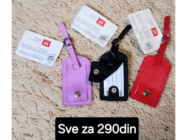 Kožni Luggage Name Tag za ime i adresu na koferu 3kom