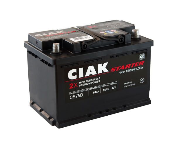 Akumulator CIAK 12V 75Ah 680A D+ CS75D Starter