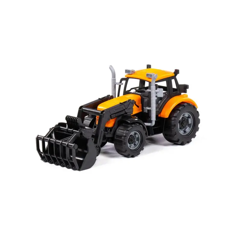 POLESIE Igračka Traktor poljoprivredni utovarivač Progress, Na frikciju, Žuti