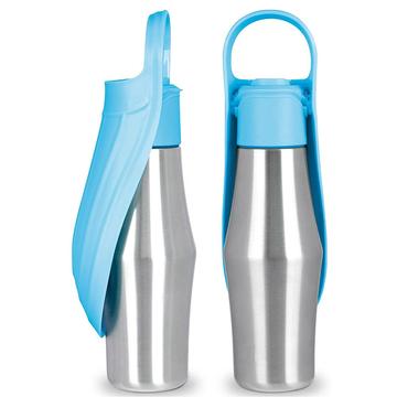 PORTABLE STAINLESS STEEL DOG WATER BOTTLE - 750ML - BLUE