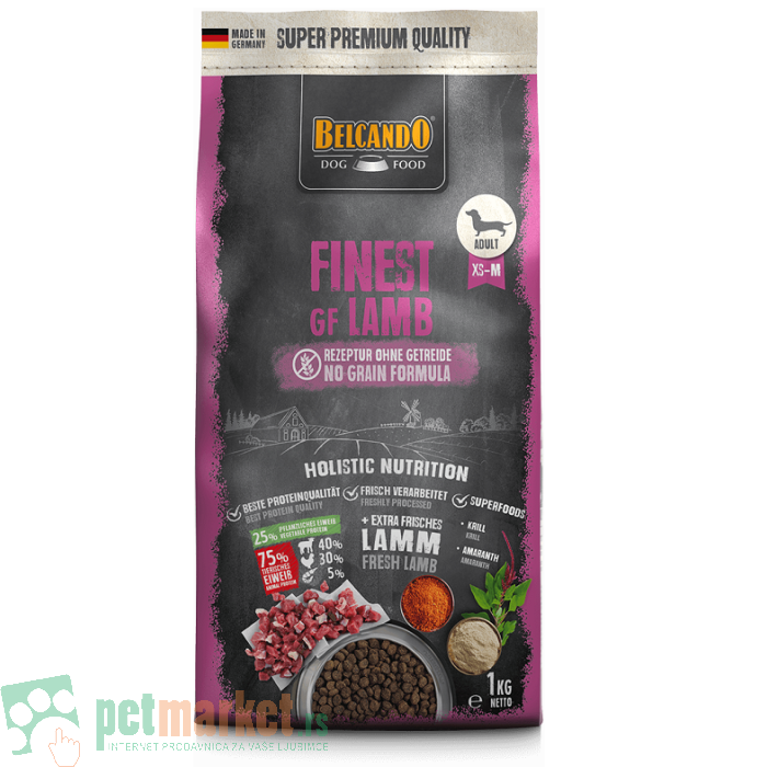 Belcando: Hrana za pse malih i srednjih rasa Finest Grain Free Jagnjetina