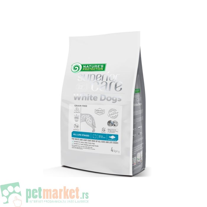 Nature's Protection Superior Care: White Dog Adult All Breed, Bela riba, Hrana za bele pse