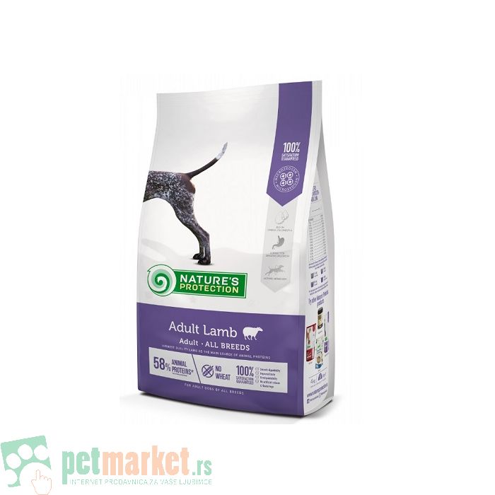 Nature's Protection: Hrana za odrasle pse Adult All Breeds, Jagnjetina, 12 kg