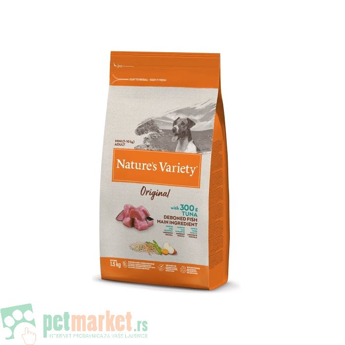 Nature’s Variety Original: Hrana za odrasle pse Mini Adult, Tuna, 1.5 kg