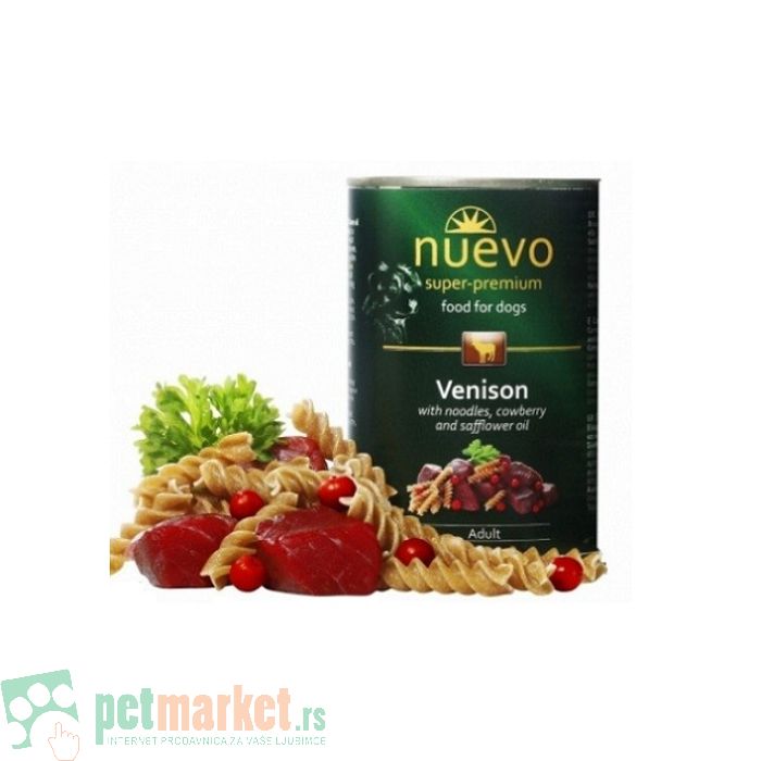 Nuevo: Vlažna hrana za pse Testenina i Srnetina, 6 x 400 gr