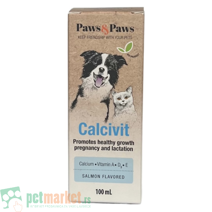 Paws and Paws: Kalcijum za štence i gravidne kuje Calcivit, 100 ml