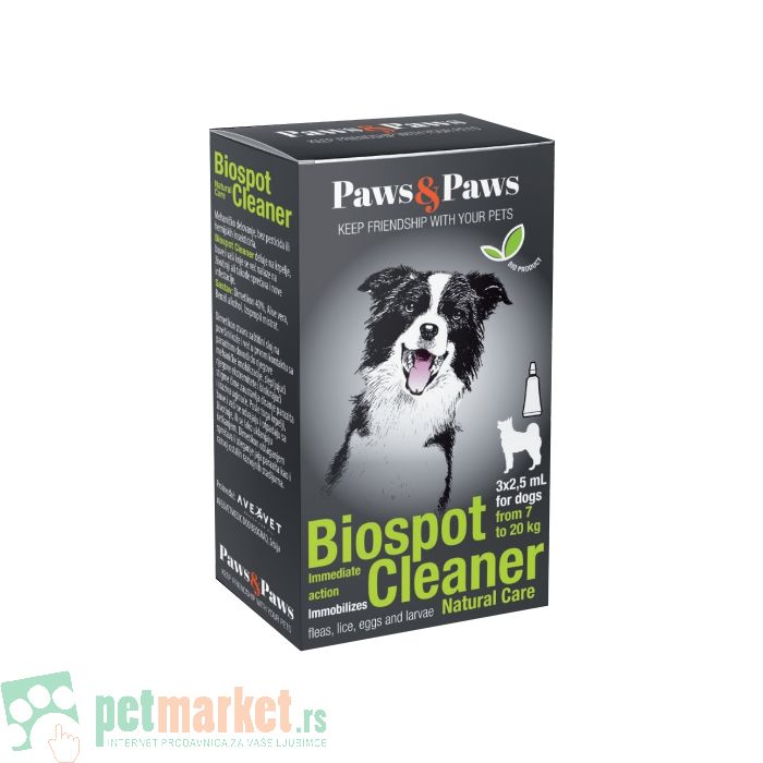 Paws and Paws: Preparat protiv parazita na bazi dimentikona Biospot Cleaner, srednje rase