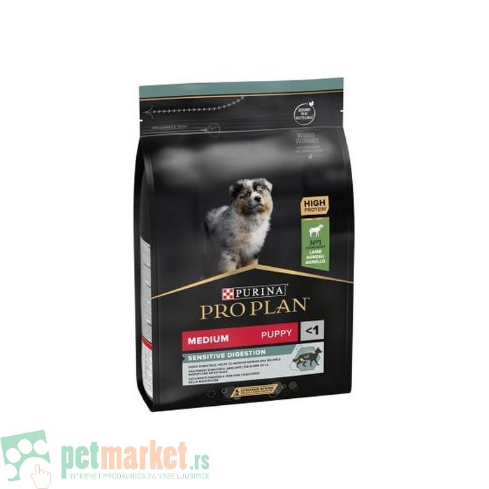 Pro Plan: Hrana za štence Medium Puppy Sensitive Digestion, Jagnjetina, 12 kg