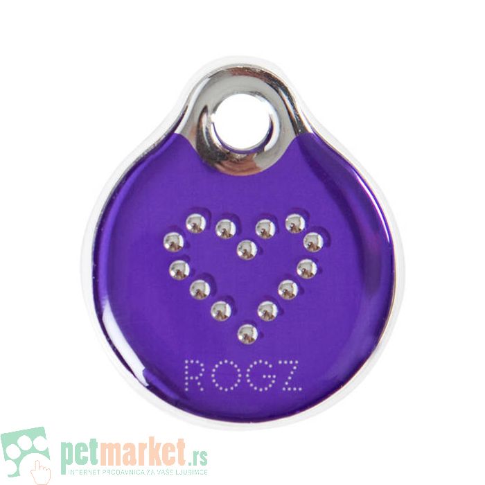 Rogz: ID privezak za pse Purple Chrome