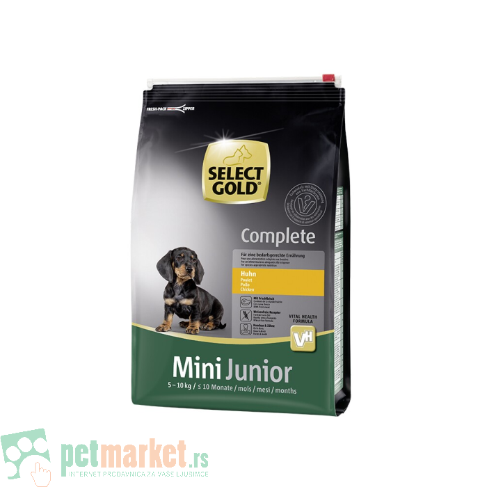 Selecta Gold: Hrana za štence malih rasa Complete Mini Junior Piletina, 1 kg