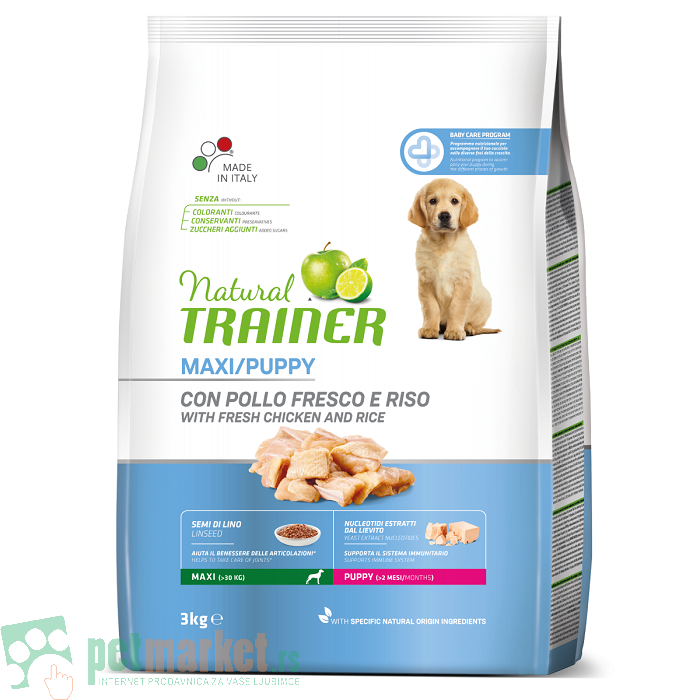 Trainer Natural: Hrana za štence velikih rasa Maxi Puppy