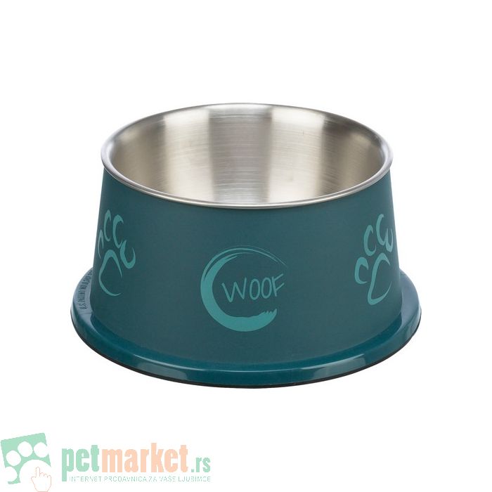 Trixie: Rostfrajna posuda za dugouhe pse Long Ear Bowl Woof Blue