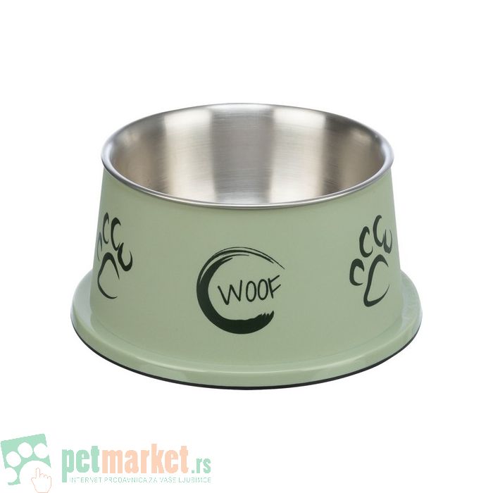 Trixie: Rostfrajna posuda za dugouhe pse Long Ear Bowl Woof Green