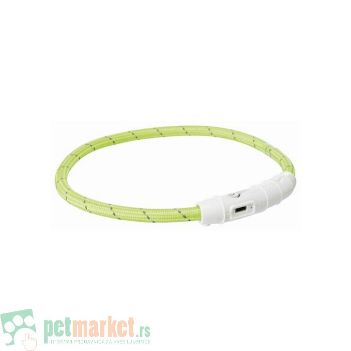 Trixie: Svetleća ogrlica Flash Light Ring USB Green