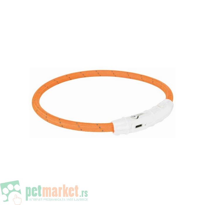 Trixie: Svetleća ogrlica Flash Light Ring USB Orange