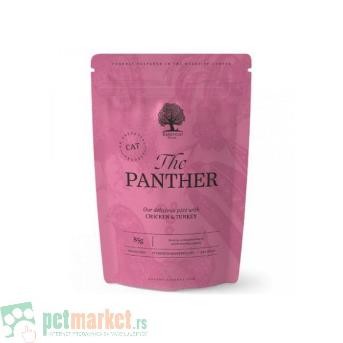 Essential: Vlažna hrana za kastrirane i sterilisane mačke The Panther Pouch, 85 gr