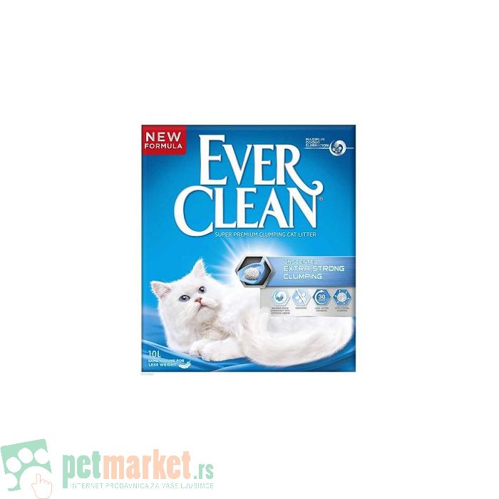 Ever Clean: Super Premium posip pogodan za dve mačke Extra Strong Unscented