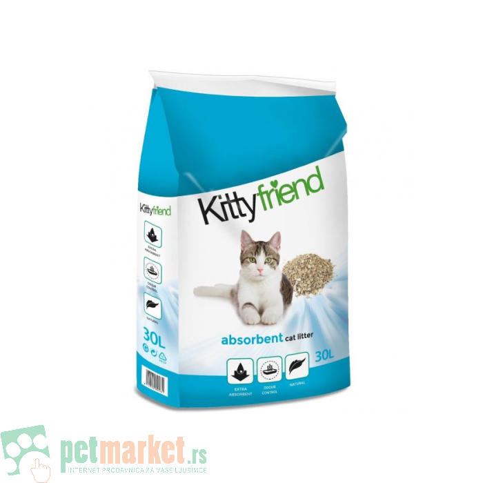 Kitty Friend: Upijajući posip za mačke Absorbent, 30l