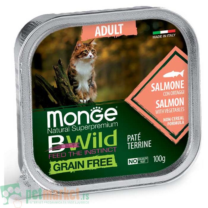 Monge Bwild: Pašteta za mačke Adult Grain Free, 100 gr