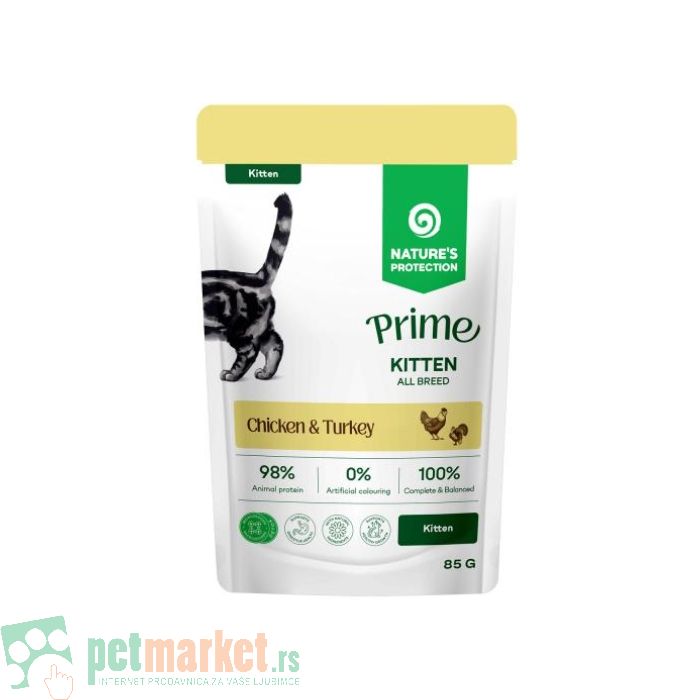 Nature’s Protection Prime: Preliv za mačiće Kitten, 85 gr x 12 kom