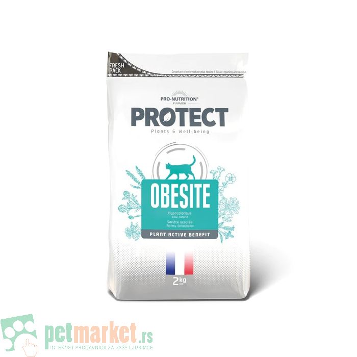 Pro Nutrition Protect: Veterinarksa hrana za mačke Obesite, 2 kg