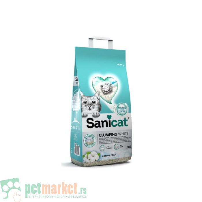 Sanicat: Grudvajući posip Clumping White Cotton, 20l