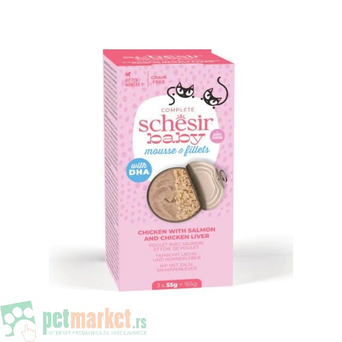 Schesir: Hrana za mačiće u vidu musa Baby Cat Multipack Mousse, 3 x 55 gr