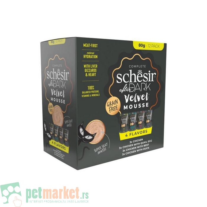 Schesir: Sos za mačke After Dark Multipac, 12 x 80 gr