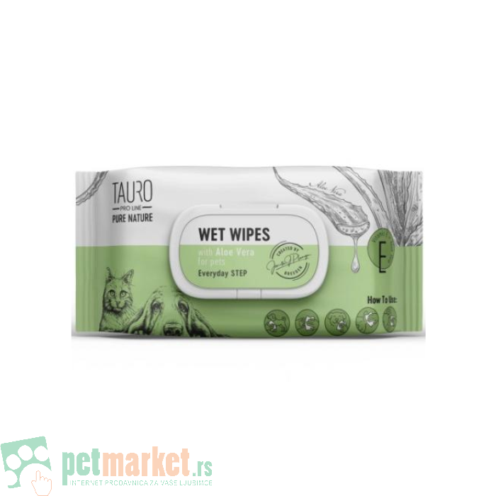 Tauro: Vlažne maramice Aloe Vera Wet Wipes, 40 kom