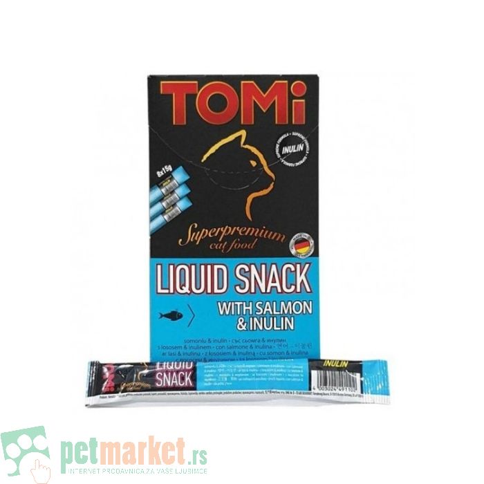 Tomi: Tečna poslastica za mace Snacks Liquid, 8x15 gr