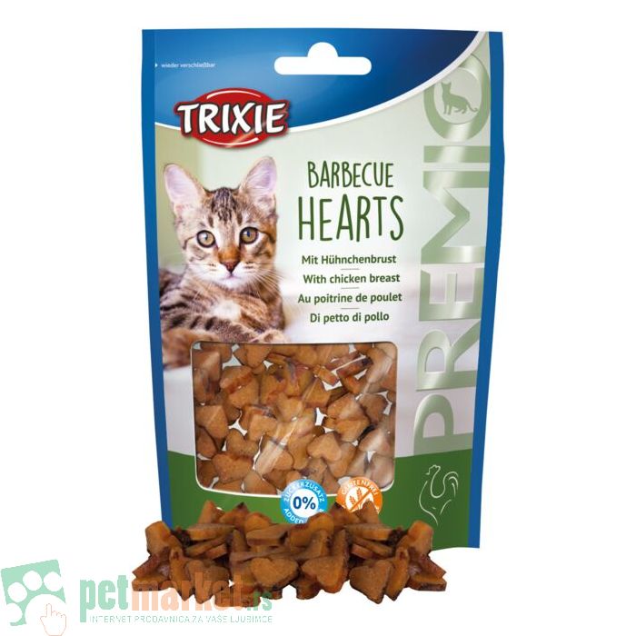 Trixie: Poslastica za mačke Premio Barbecue Hearts, 50 gr