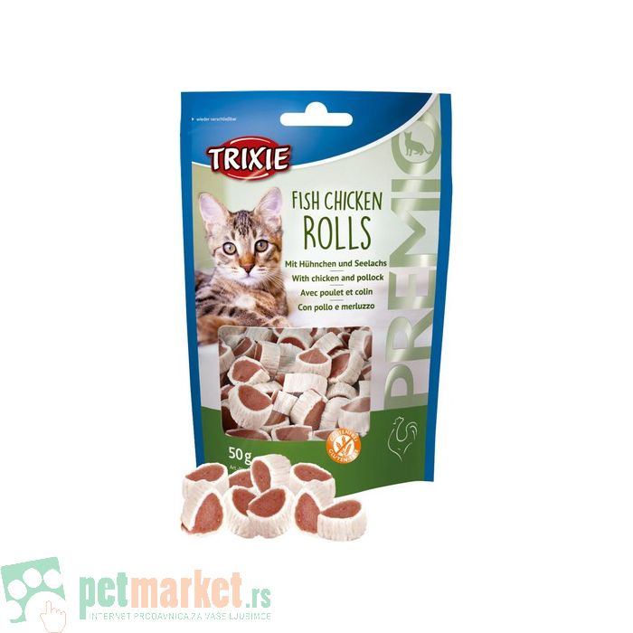 Trixie: Rolnice od piletine i ribe Fish Chicken Rolls, 50 gr