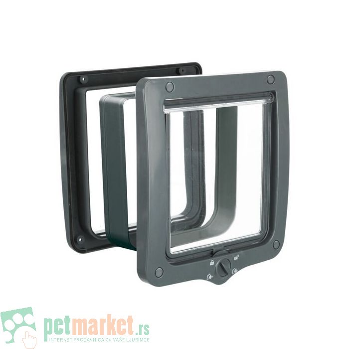 Trixie: Vrata za mačke i male pse 4-Way Flap Door Gray