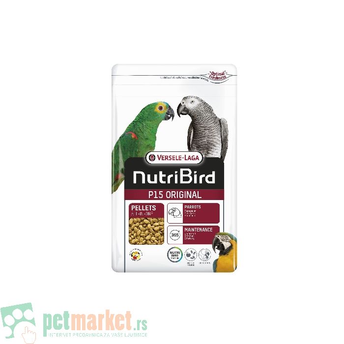 Nutri Bird: Peletirana hrana za velike papagaje P15 Original, 1 kg