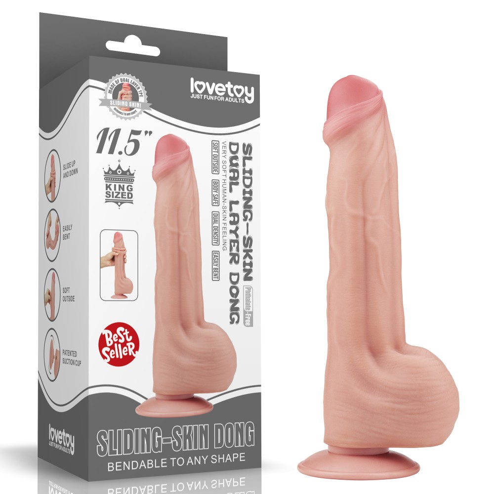 11.5'' King Sized Sliding Skin Dual Layer Dong LVTOY00680