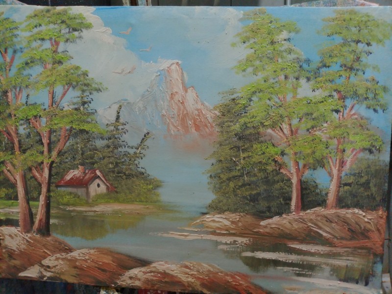 Pejzaž 70x50cm ulje na platnu