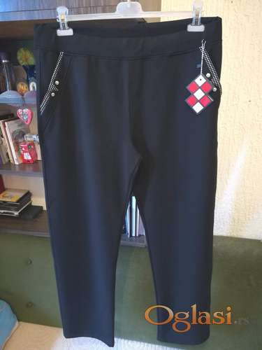 Nove zenske pantalone za punije dame Tommy Life 48 Crne Teget Novo