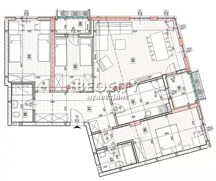 četvorosoban stan, 107 m2, Cara Dušana Novi Sad ID: 114197