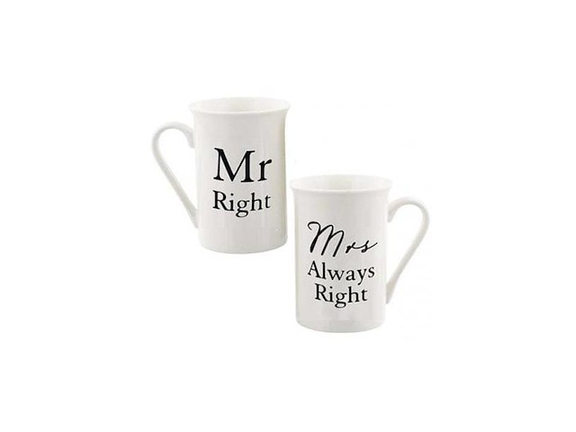 Set šolja Mr Right &; Mrs Always Right