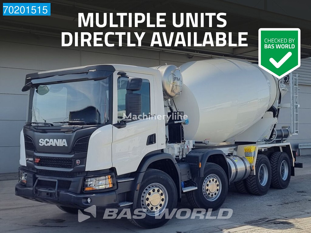 Novi Scania P380 8X4 NEW 10m3 EURO 5 Mixer Manual Big-Axle Steelsuspension kamion s mešalicom za beton