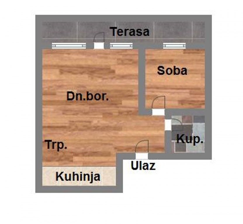 Dvosoban adice sa pdv-om 44m2 2. sprat