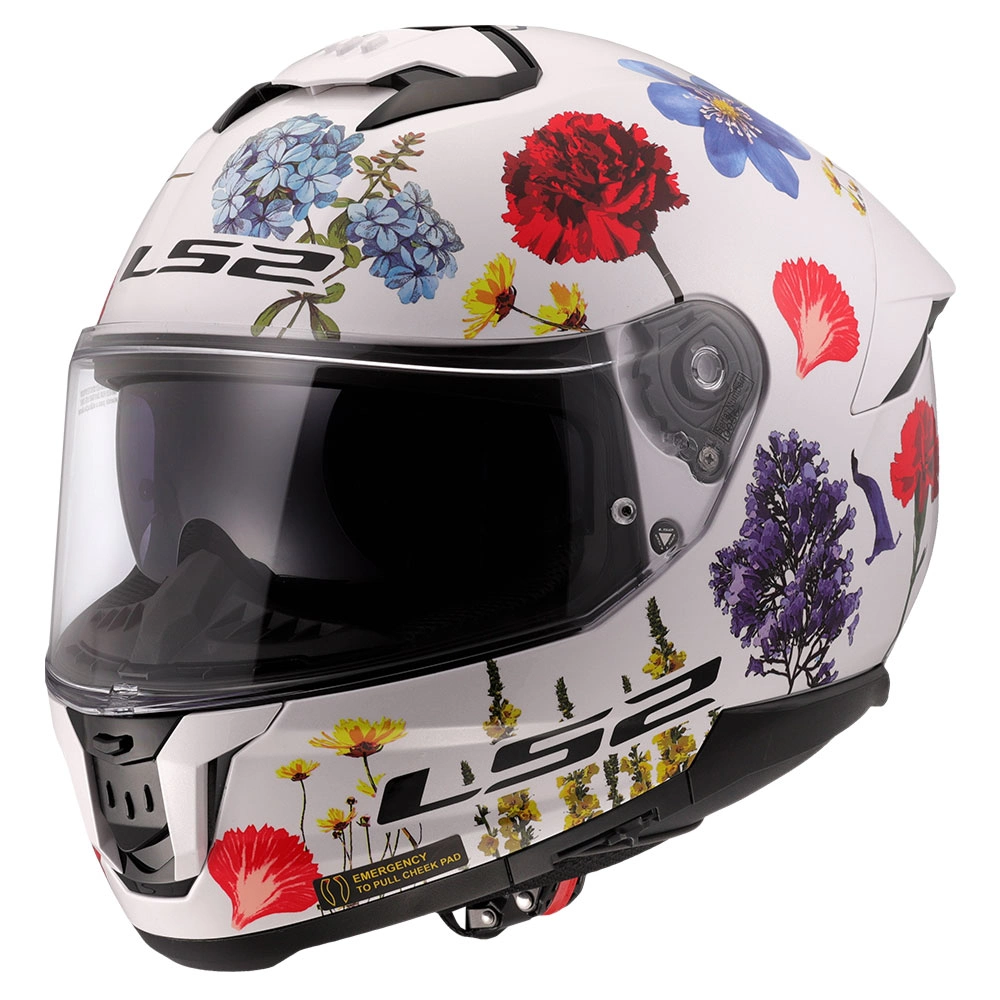 Kaciga za motor LS2 Full Face STREAM II FLOWERS bela FF808