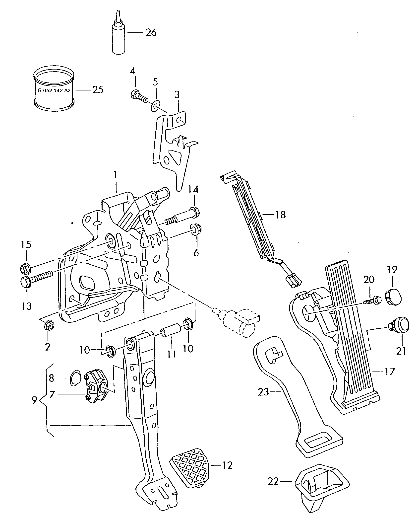 Papučica gasa sa elektronskim modulom 1K1721503L