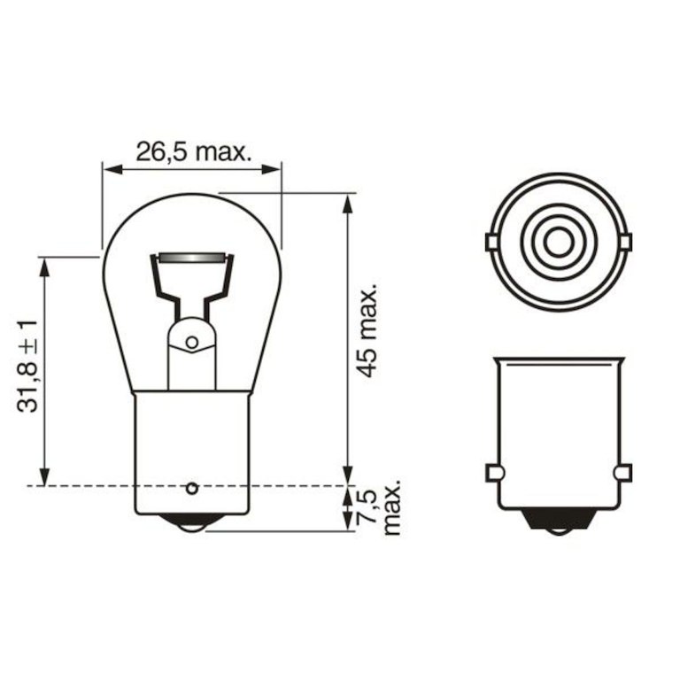 SIJ 12V P21W 1987302811 ( 17635 ) BOSCH