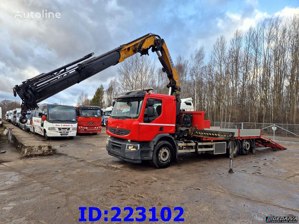 Renault Lander 430.26 6x2 + Crane EFFER 225/5S kamion s ravnom platformom